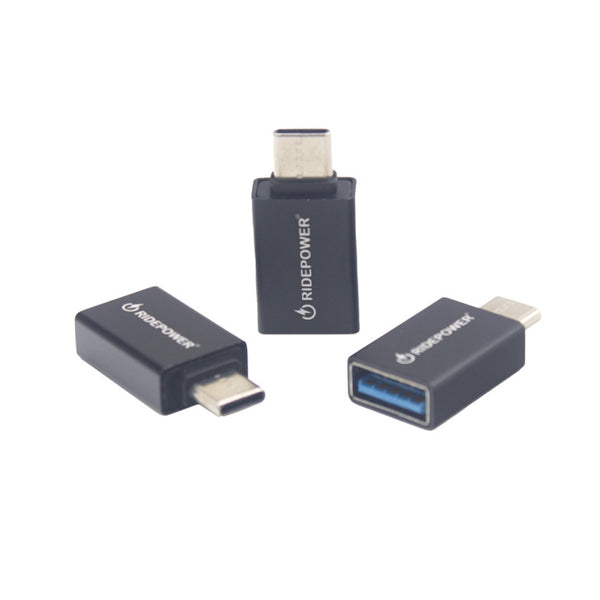 USBA - USBC - Phone Cable Adapter - 10 Gbps data - 3 A power - | RidePower